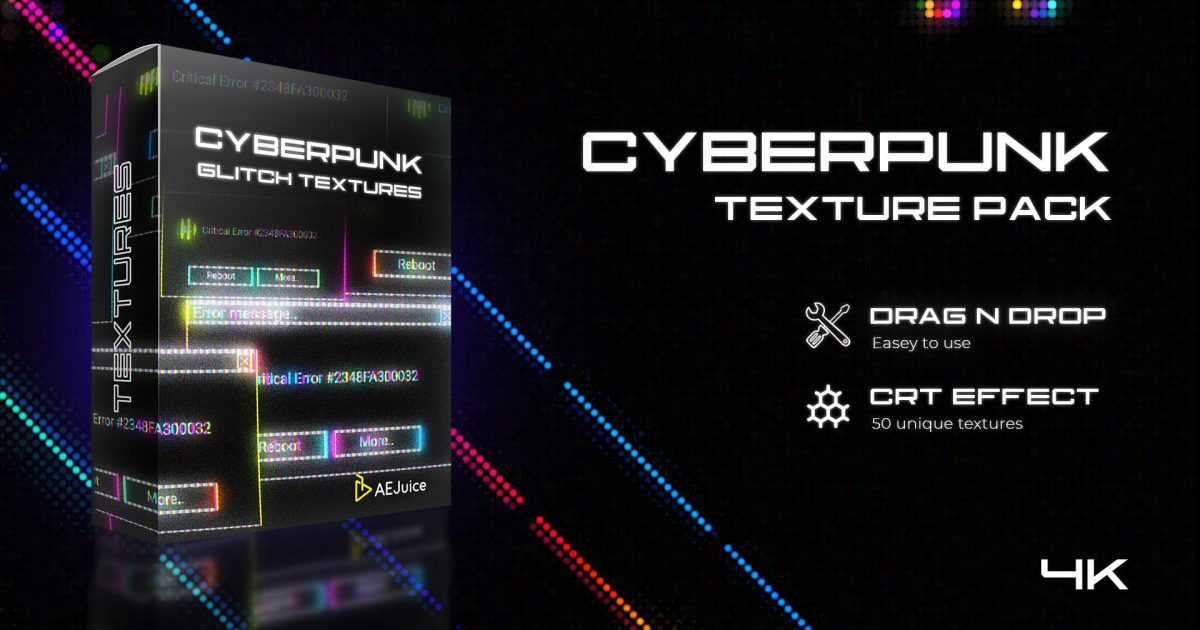 AEJuice Cyberpunk Glitch Texture Pack - Flashback Japan Inc