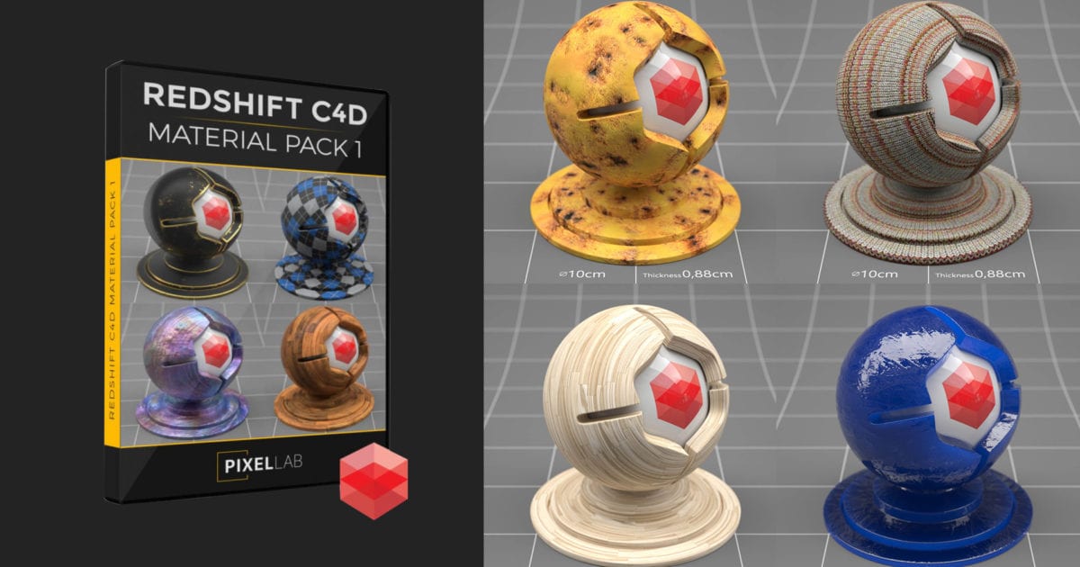 Redshift C4D Material Pack 1 - Flashback Japan Inc