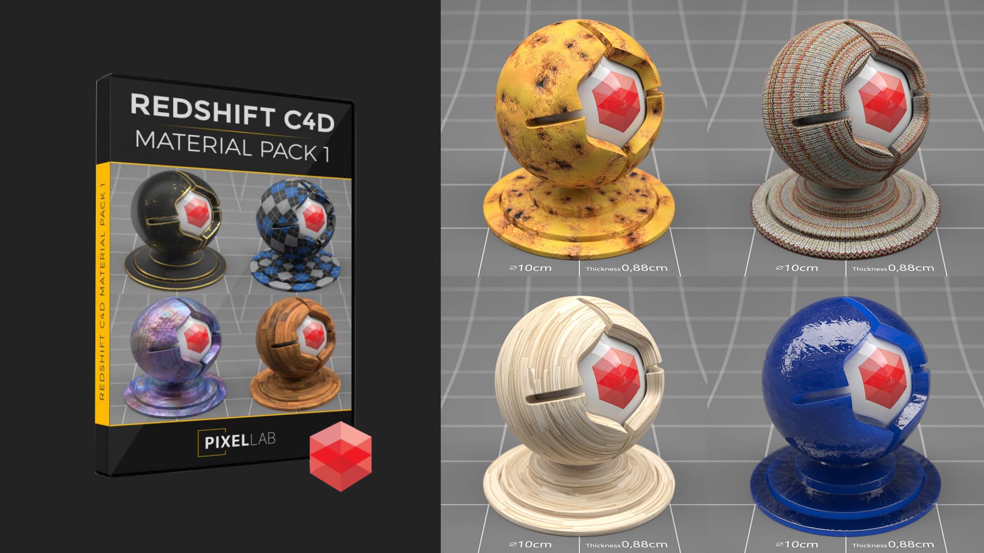 Redshift C4D Material Pack 1 - Flashback Japan Inc